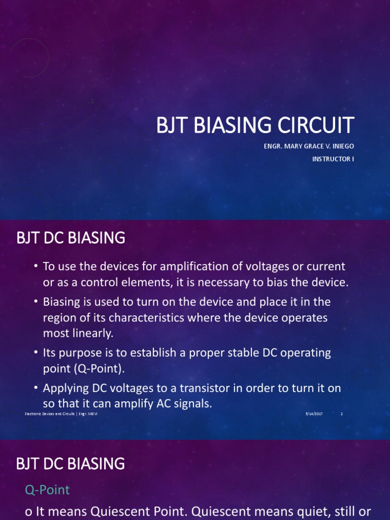 BJT Biasing Circuit PDF | PDF | Amplifier | Bipolar Junction Transistor