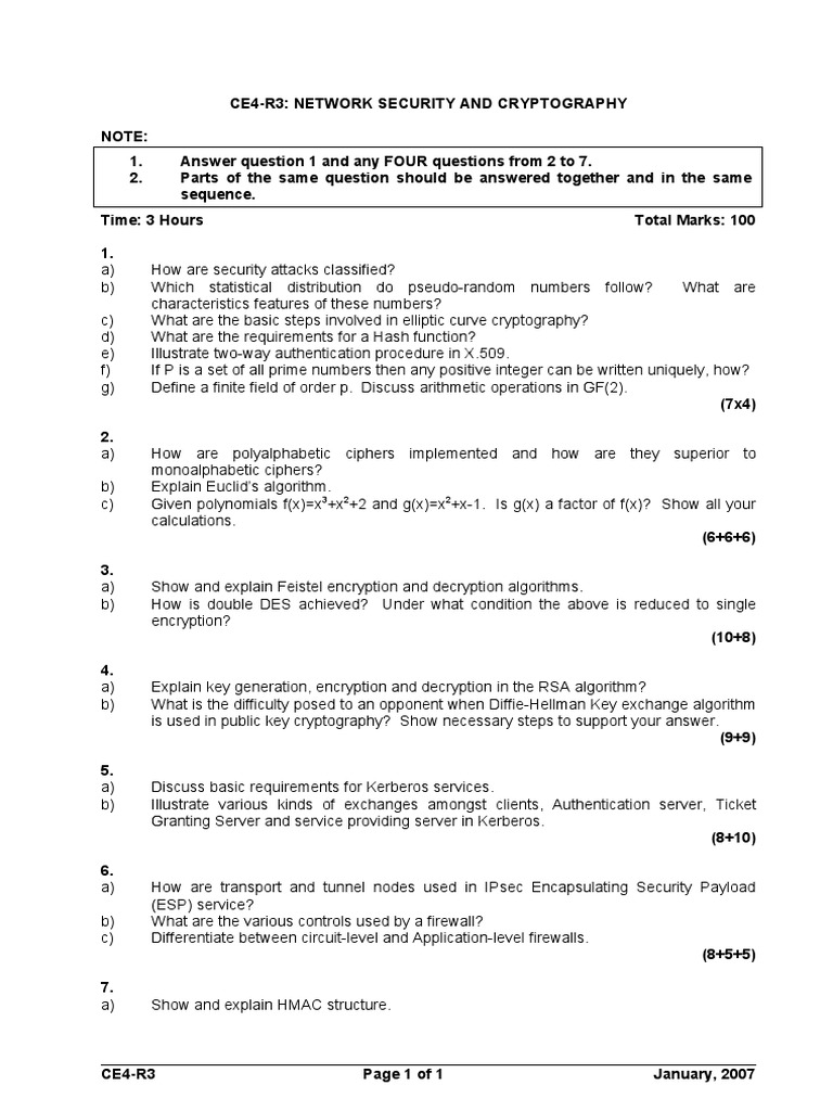 (WWW - Entrance-Exam - Net) - Download DOEACC C Level Network Security & Cryptography Sample ...