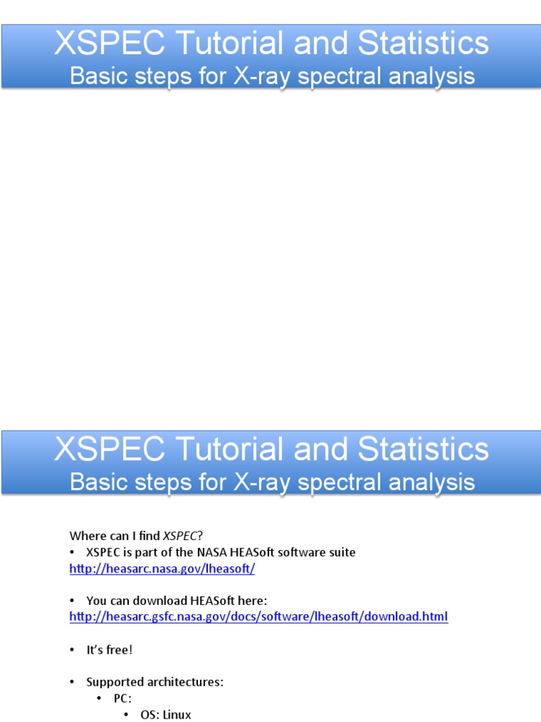 Xspec Tutorial | PDF | F Test | Poisson Distribution