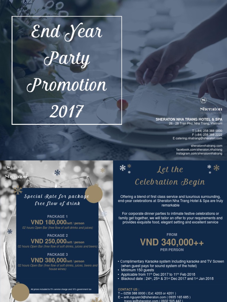 Year-End Celebration Packages at Sheraton Nha Trang | PDF | Drink ...