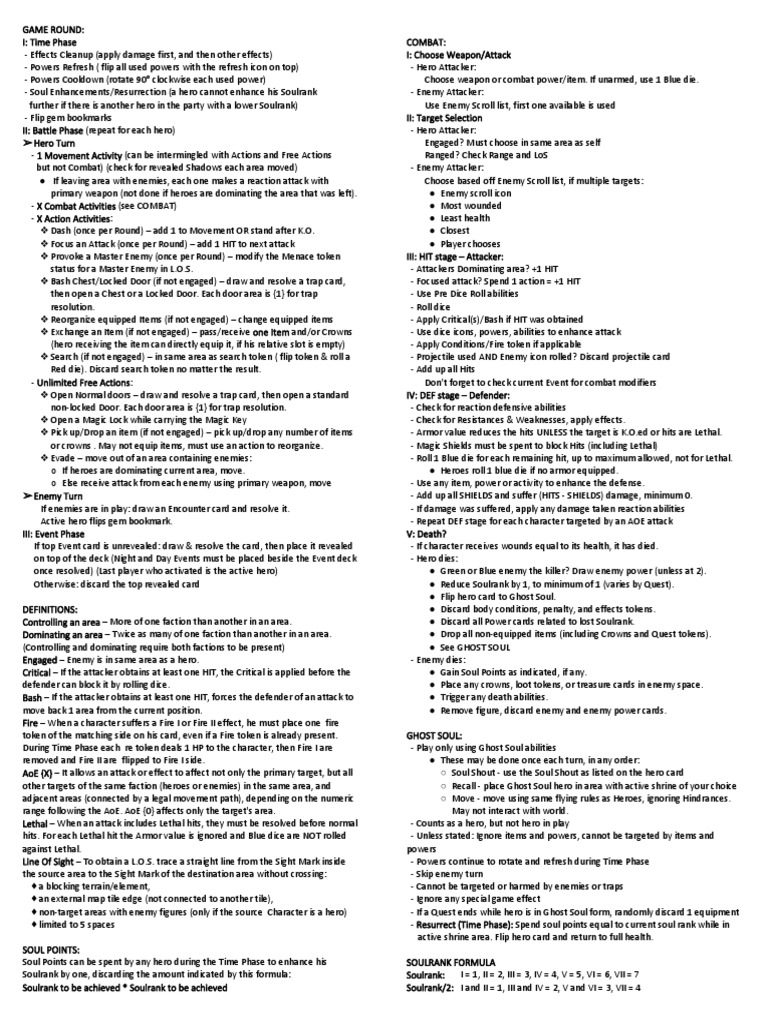 Sword and Sorcery Rules Sheet V 3 | PDF | Role Playing Games | Gaming