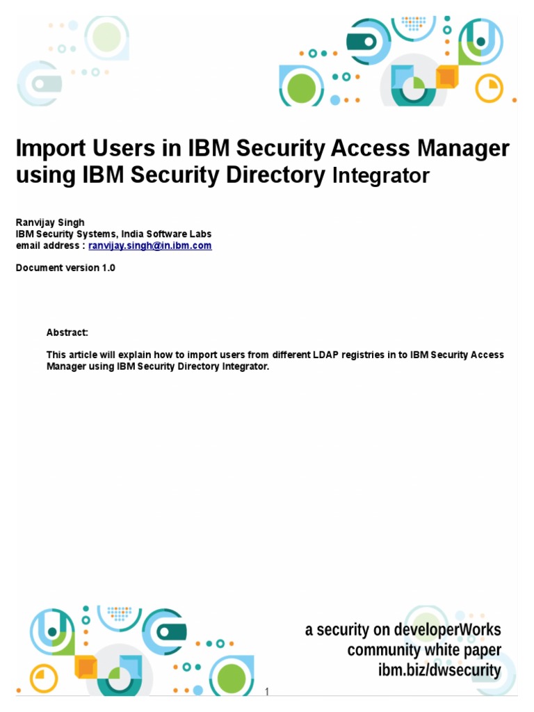 Import Users in IBM Security Access Manager Using IBM Security ...