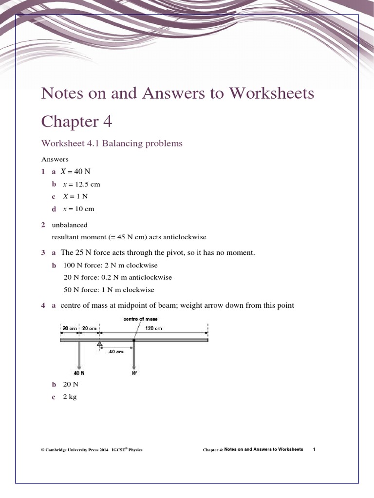 Answers To Worksheet 4 | PDF