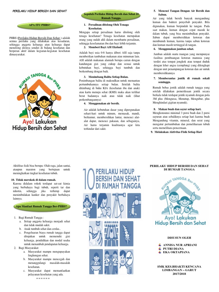 Leaflet PERILAKU HIDUP BERSIH DAN SEHAT | PDF