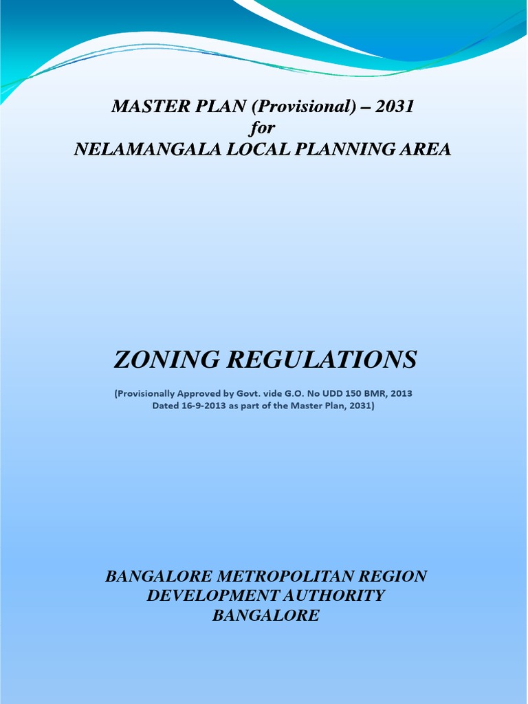 Nelamangala Master Plan 2031 Provisional Zoning Regulations | PDF ...