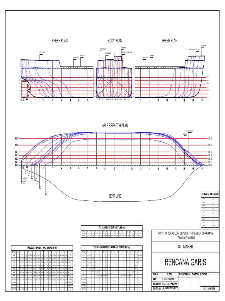 Rencana Garis: Sheer Plan Sheer Plan Body Plan | PDF | Ships