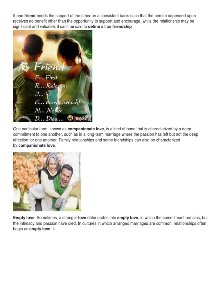 Understanding Companionate and Empty Love | PDF