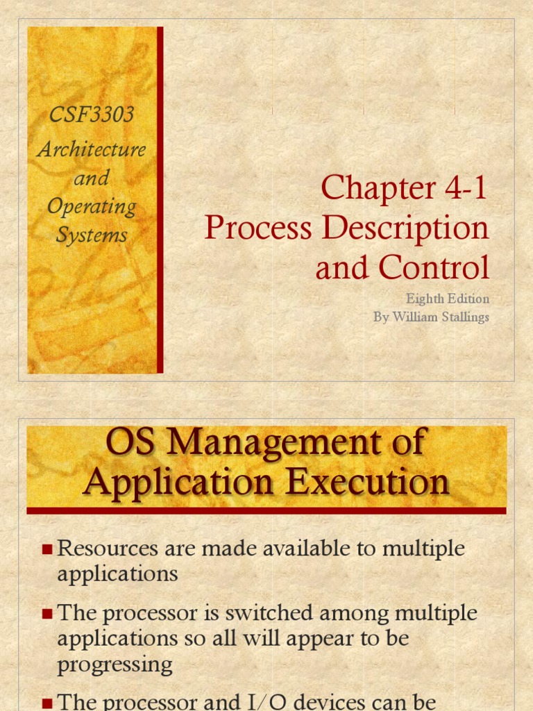 Ch 04 1 Os8e Process Description And Control Pdf Process Computing Operating System