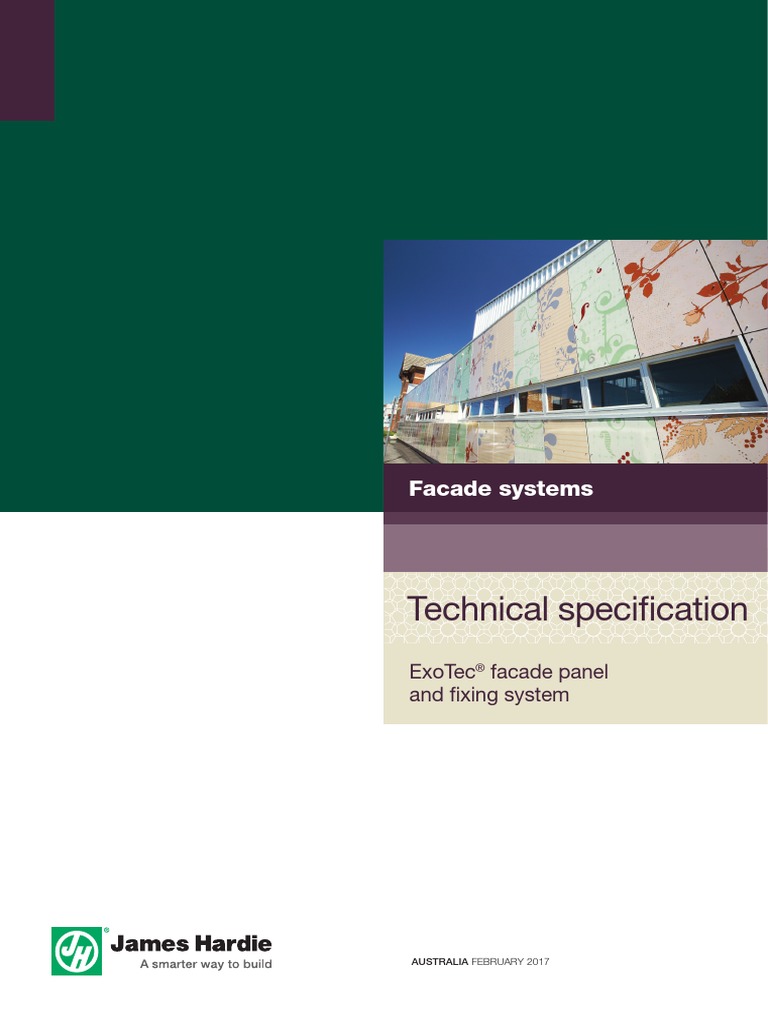 Technical Specification - JH ExoTec Facade Panel | PDF | Wall | Framing ...