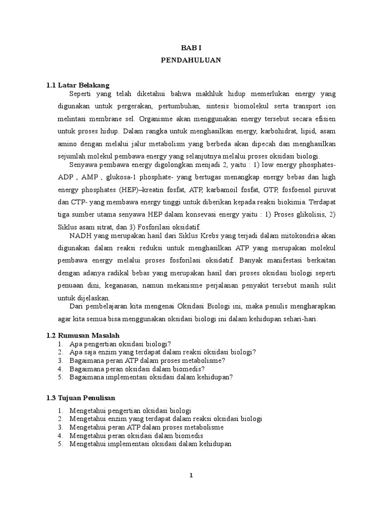 Oksidasi Biologi dalam Metabolisme Manusia | PDF