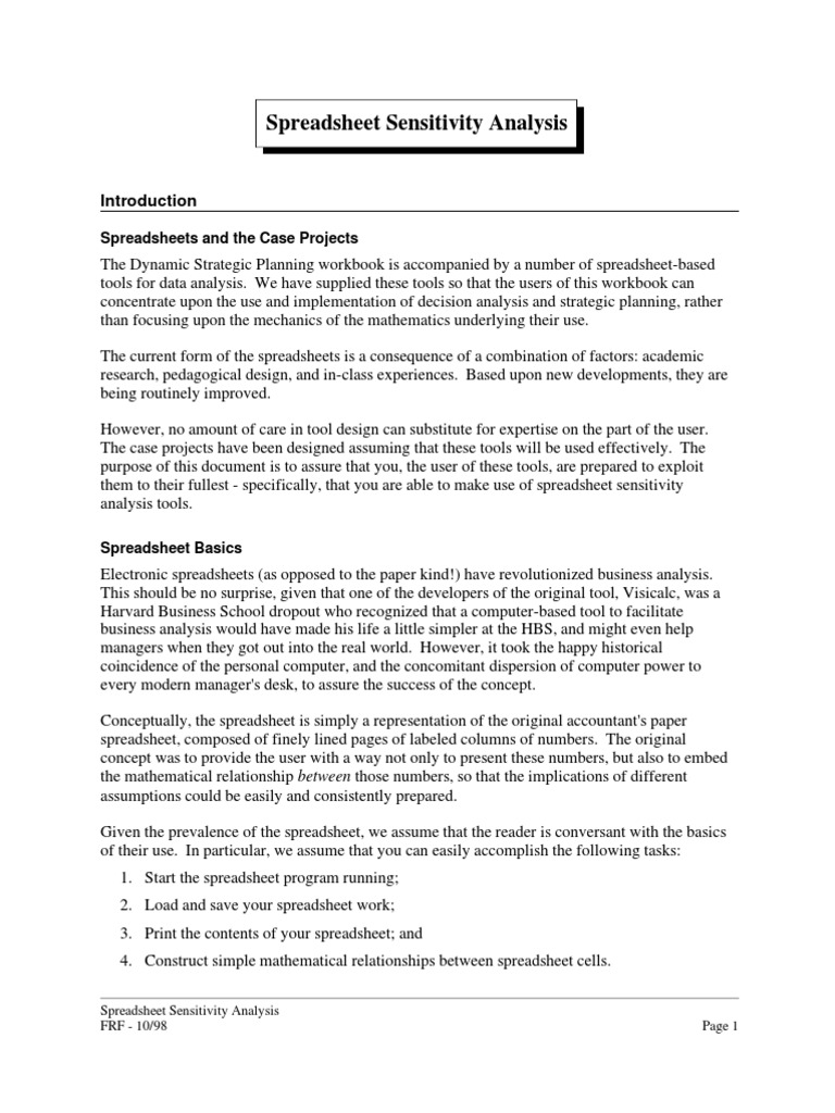 Sensitivity Analysis | PDF