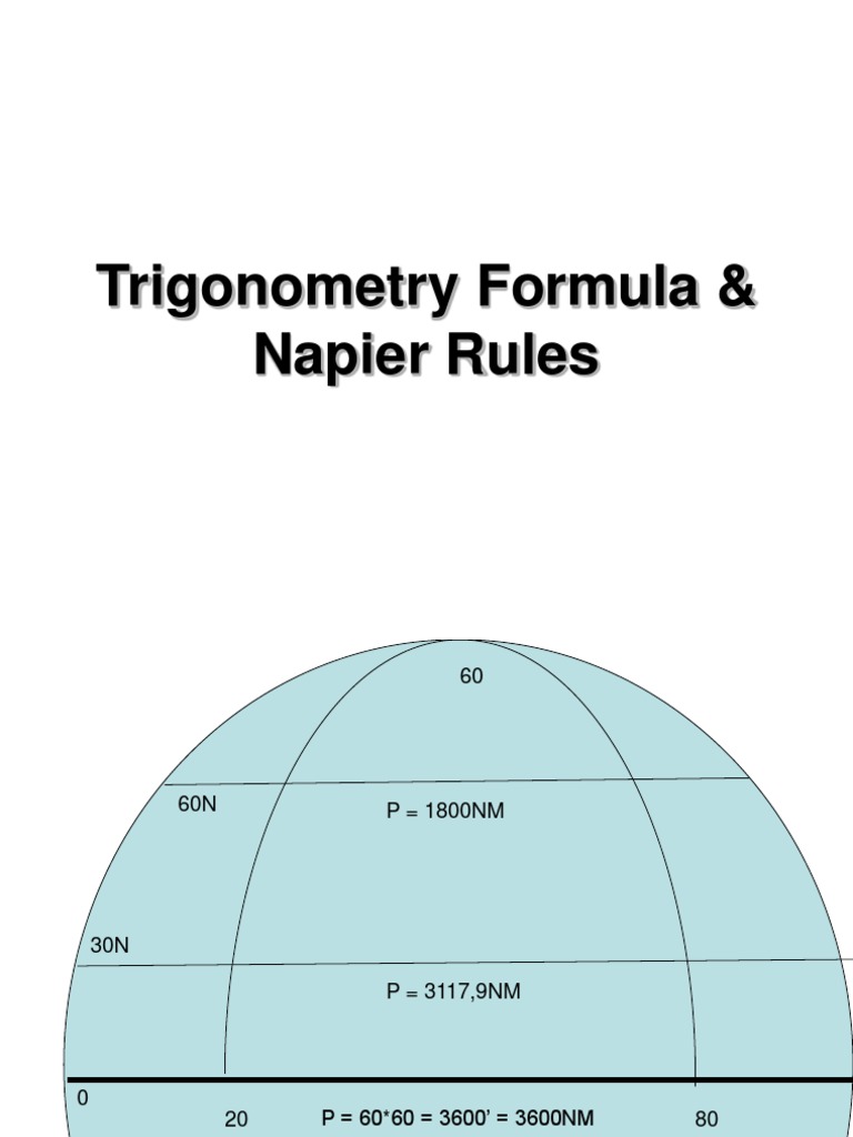 Trigonometry Formula & Napier Rules | PDF