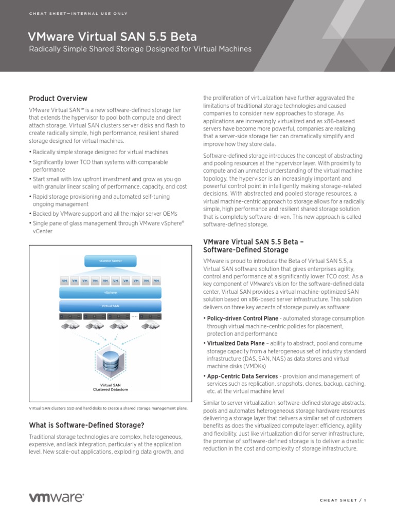 VSAN Cheatsheet | PDF | Virtualization | V Mware