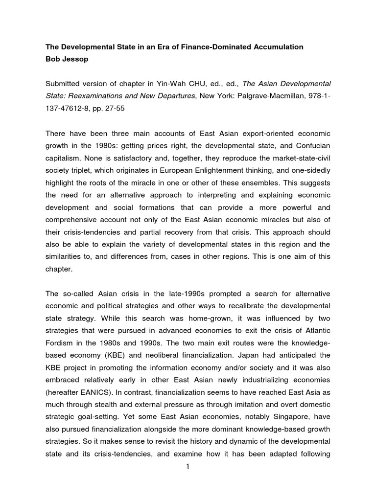 BOB JESSOP Devolvimental State HKBU 2013 Jessop FInal | PDF ...