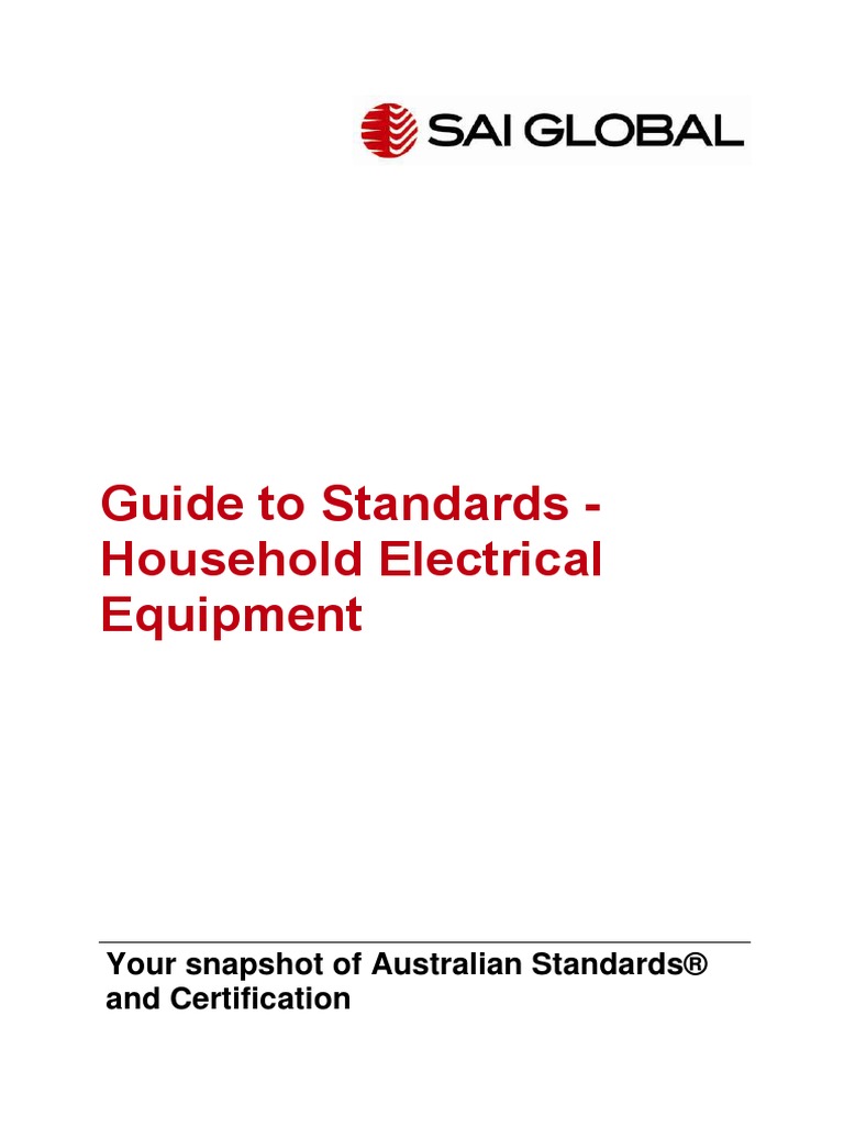 Guide To Standards-Household Electrical Equipment | PDF | Ac Power ...