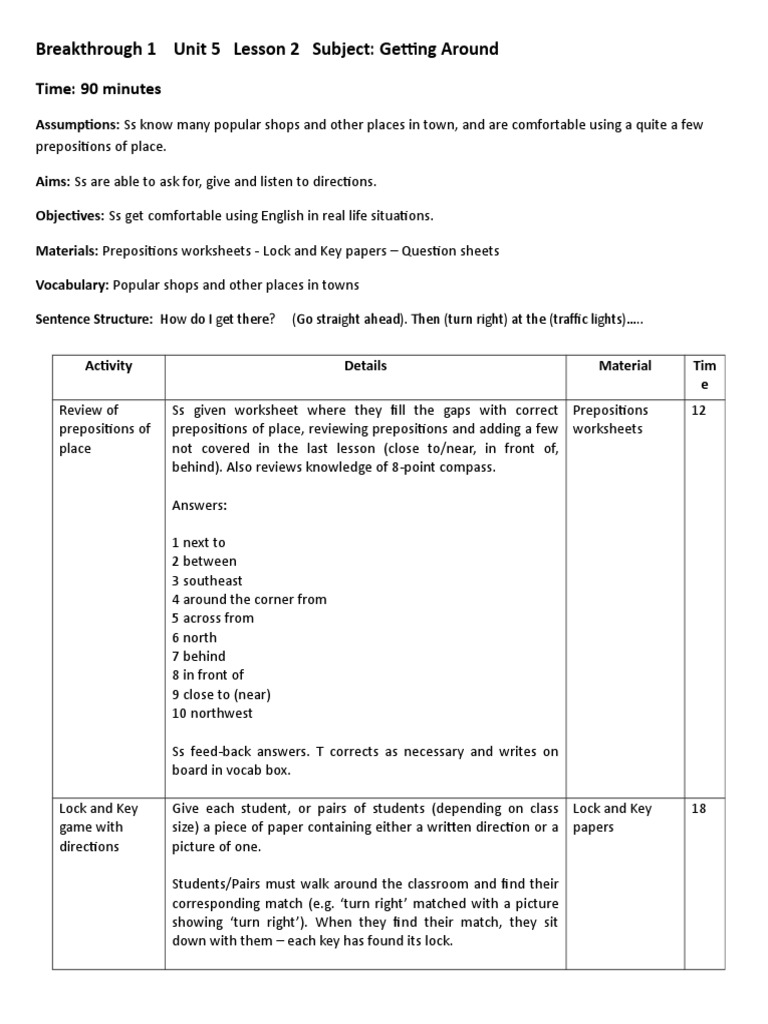 Getting Around | PDF | Lesson Plan | Languages