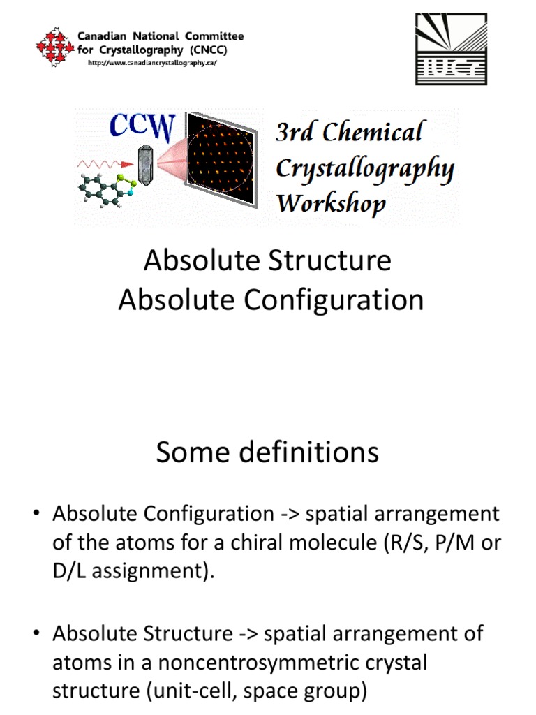 Absolute Structure Determination - PLOTON | PDF | Chirality (Chemistry ...