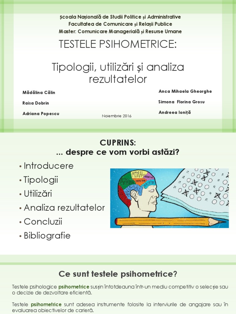 Proiect-Testele Psihometrice | PDF