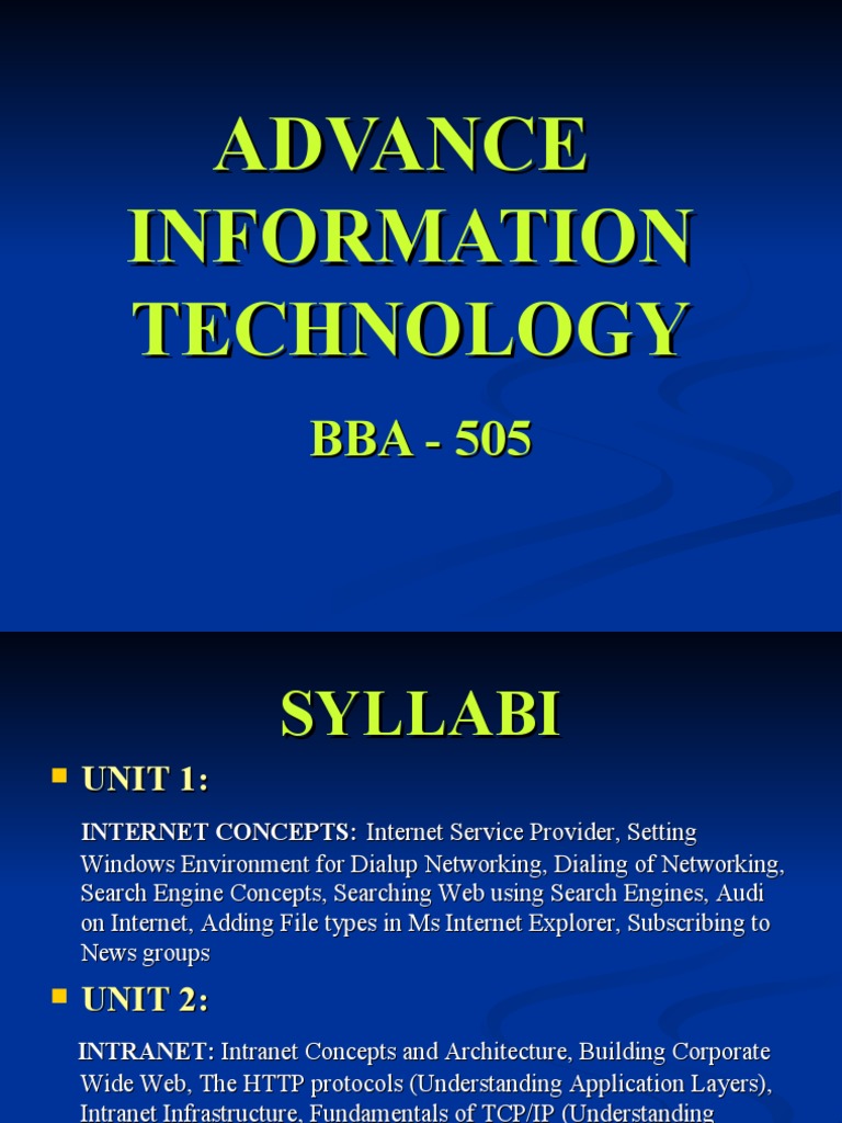 AIT Unit1 Internet | PDF | Science And Technology | Computer Network