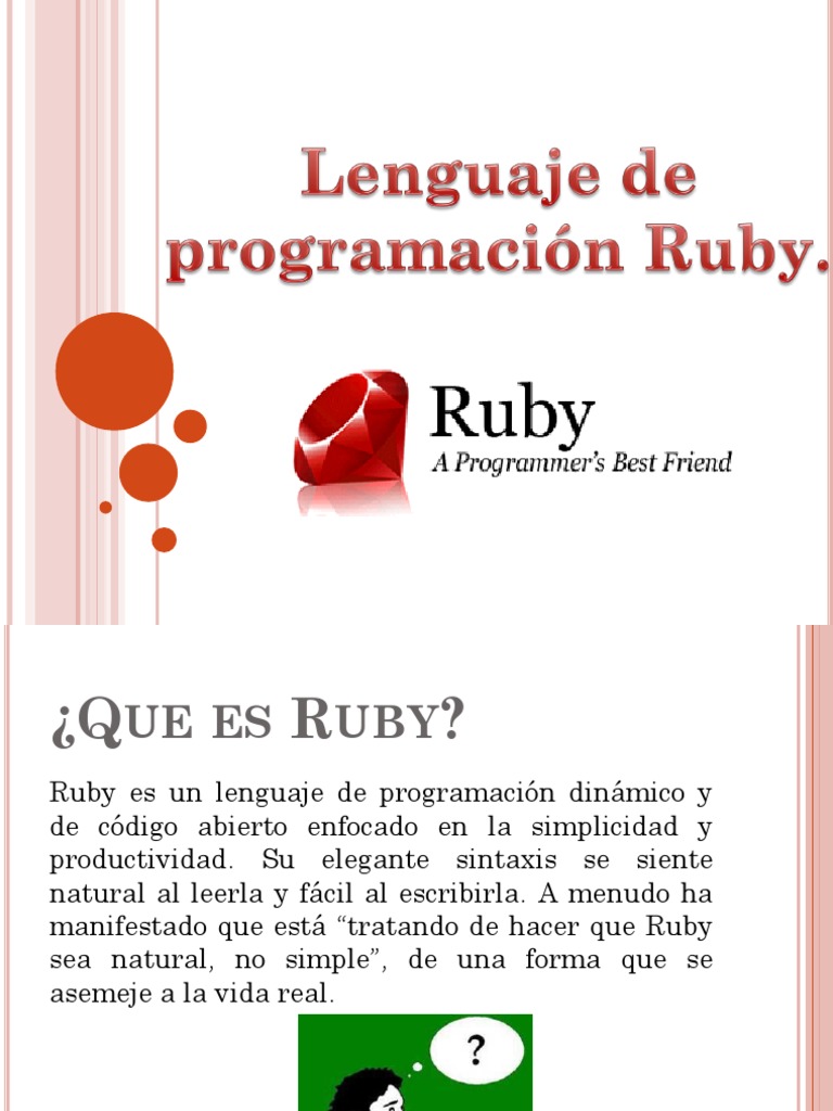 Caracteristicas de Ruby | PDF | Ruby (lenguaje de programación) | Java ...