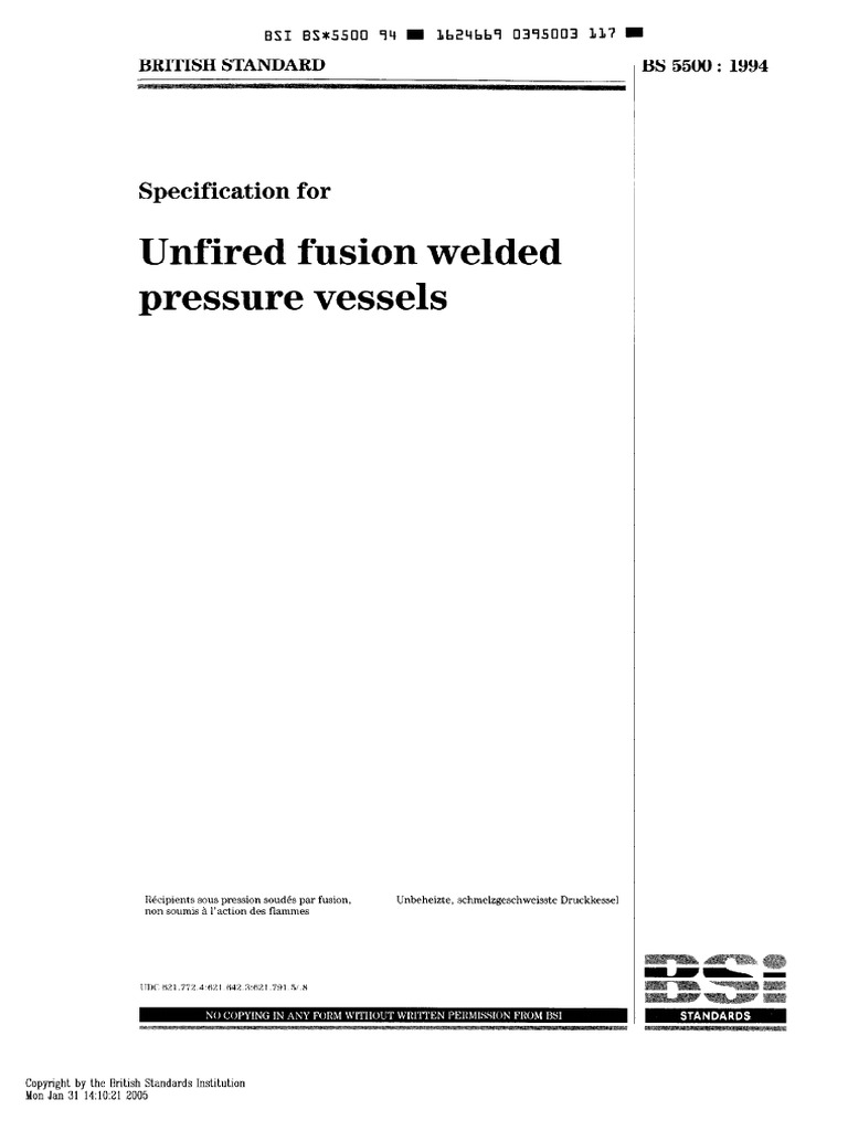 BS 5500-1994 PDF | PDF