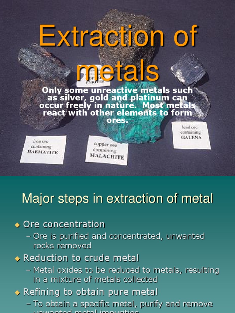 Metal Extraction and Refining Processes | PDF | Steel | Rust