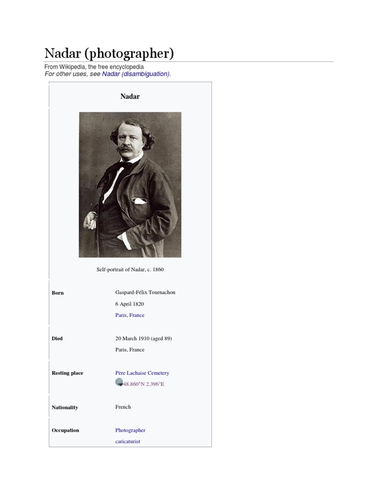 Nadar (Photographer) | PDF