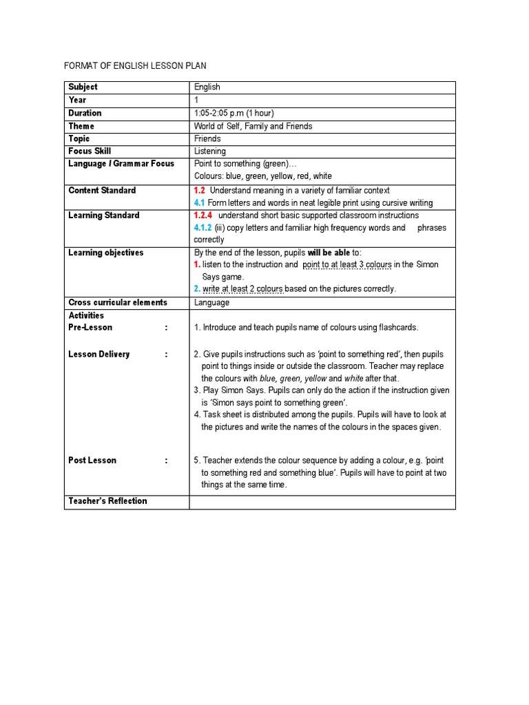 Subject Year Duration Theme Topic Focus Skill Language / Grammar Focus ...
