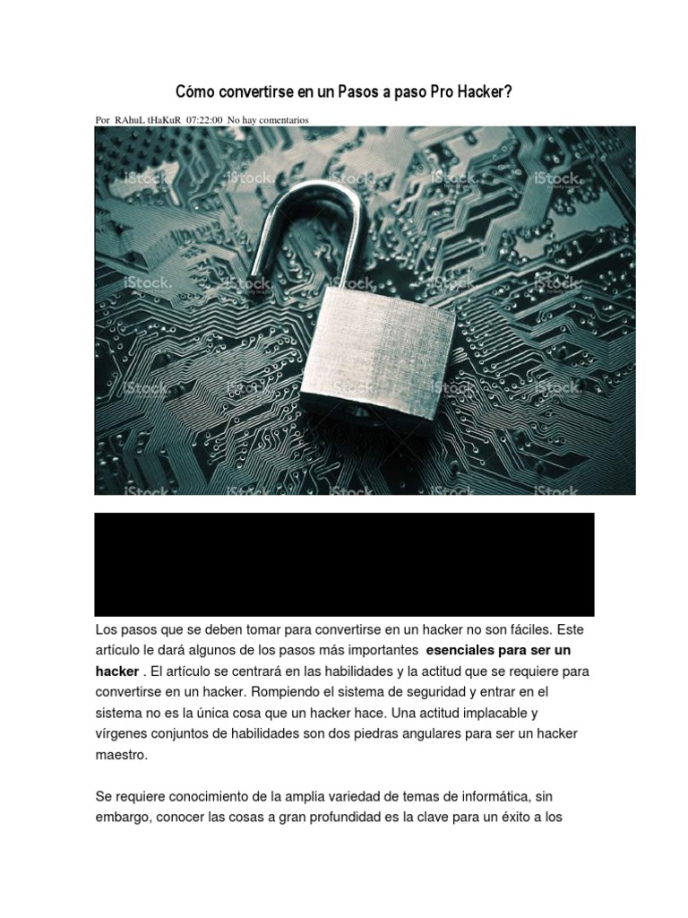 Cómo Convertirse en Un Pasos A Paso Pro Hacker | PDF | Criptografía ...