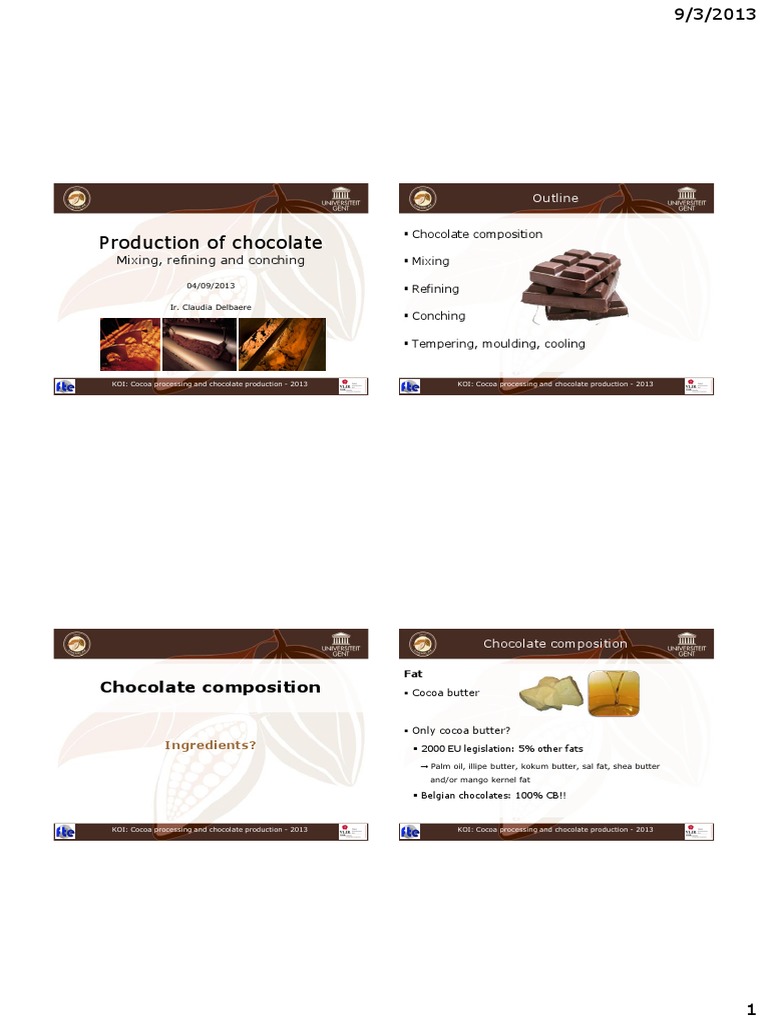 Chocolate Manufacturing Process Overview | PDF | Chocolate | Foods