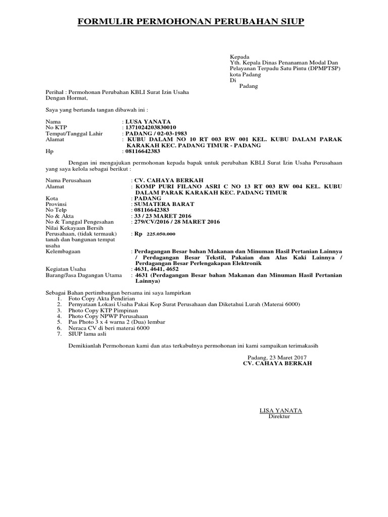 Surat Permohonan | PDF