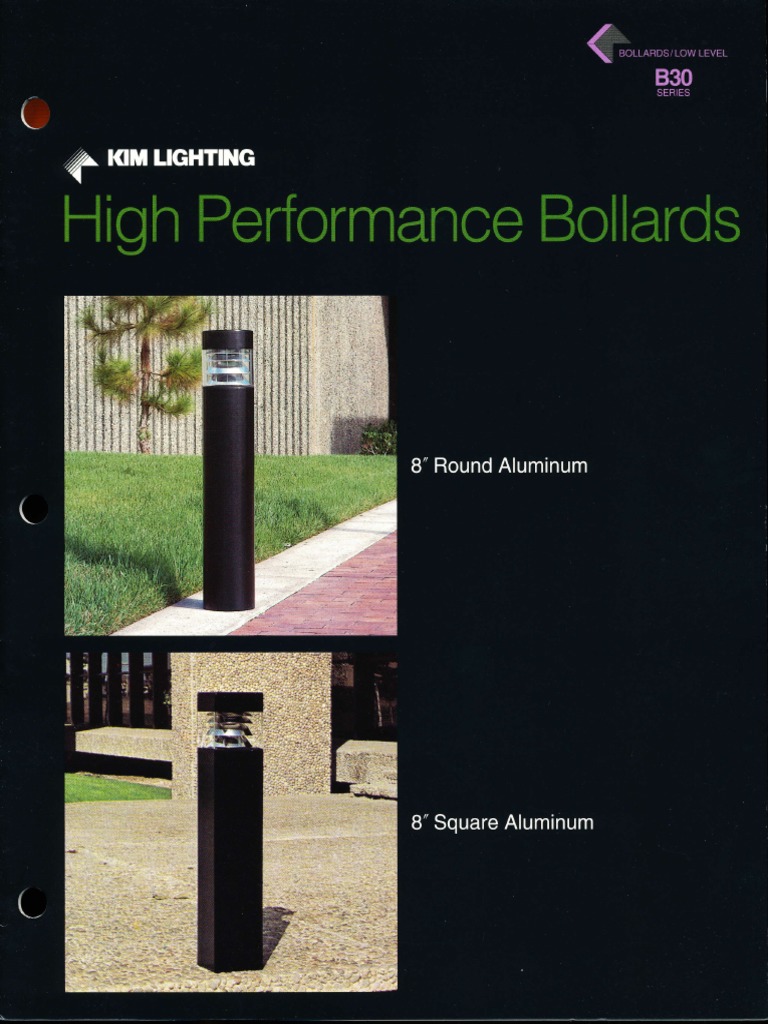Kim Lighting B30 Series Bollard Brochure 1994 | PDF | Screw | Lighting