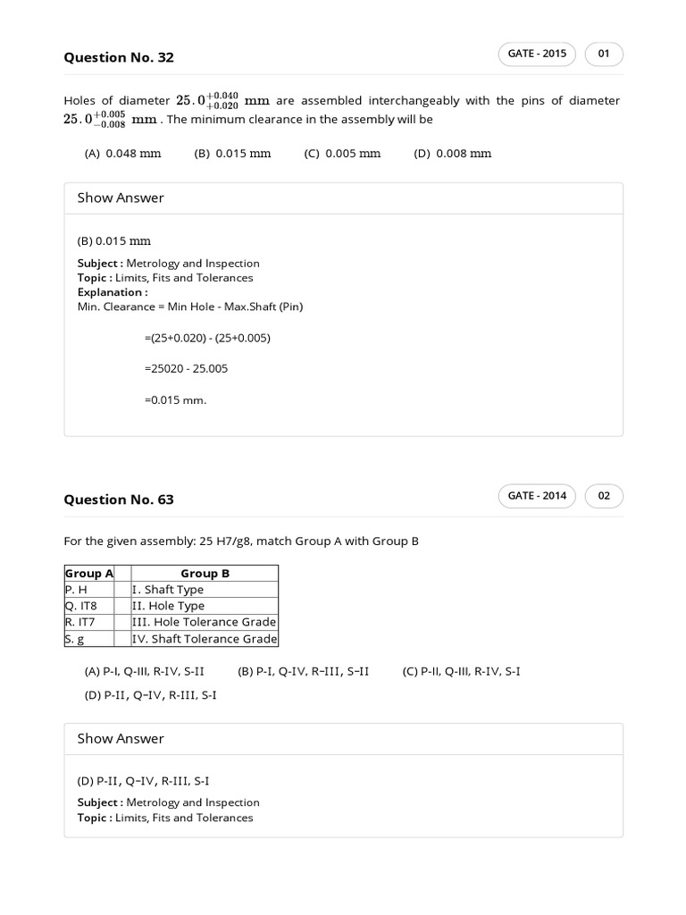 Limits, Fits and Tolerances | PDF | Engineering Tolerance | Observation