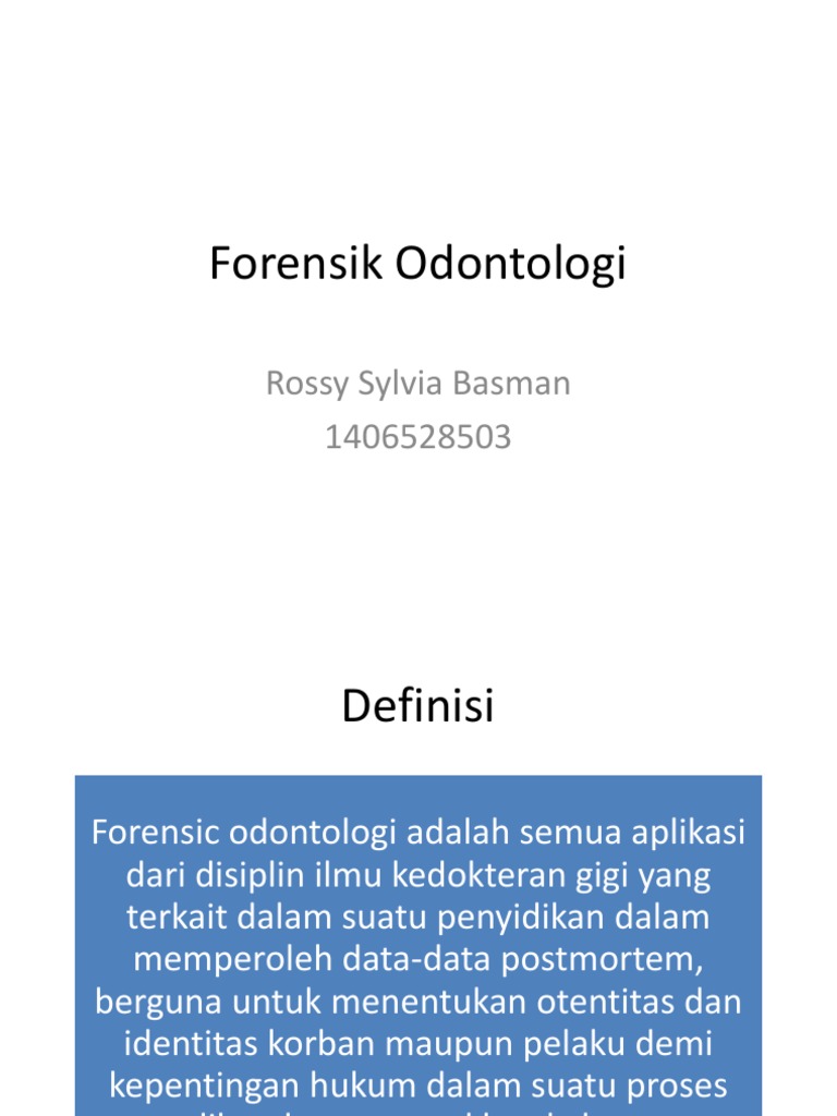 Forensik Odontologi | PDF