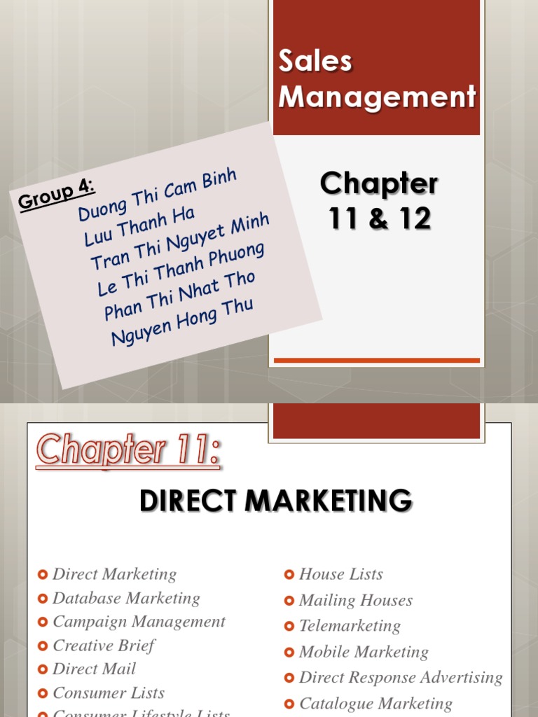 Sales Management | PDF | Direct Marketing | Customer Relationship ...