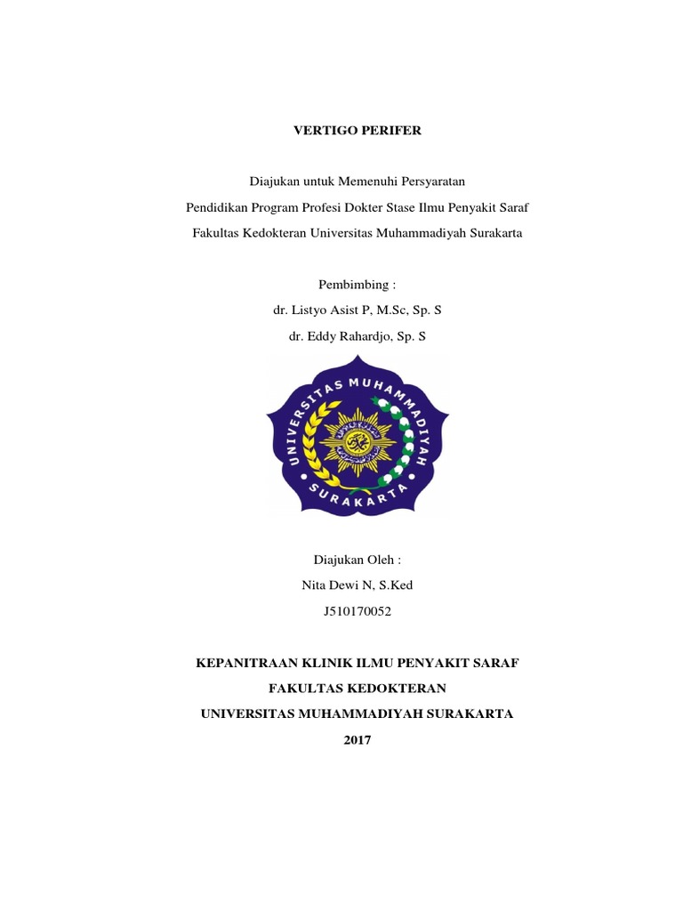 Laporan Kasus Vertigo Perifer | PDF