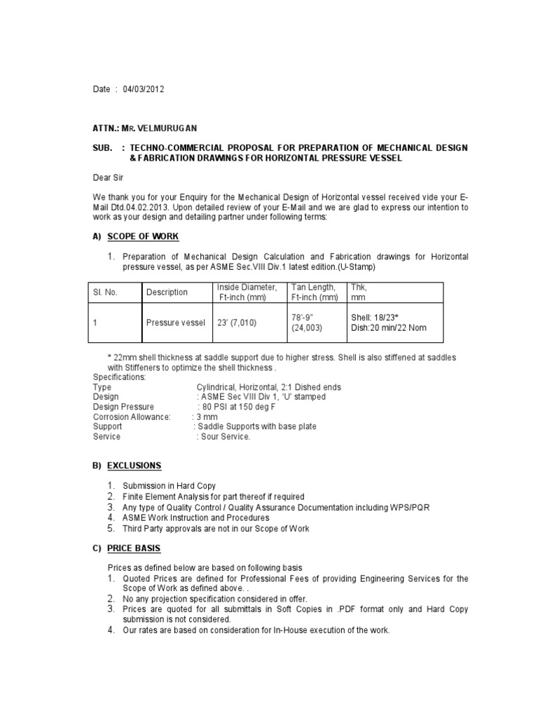 Horizontal Pressure Vessel-U Stamp | PDF | Business