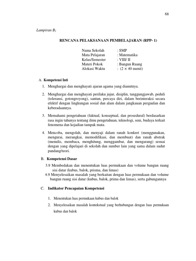 RPP 1 PBL K-13 | PDF