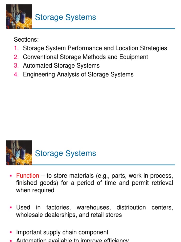 Storage System | PDF | Warehouse | Economic Sectors