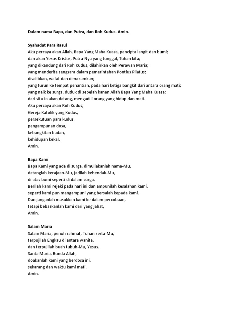 Doa Novena Tiga Salam Maria | PDF | Puisi