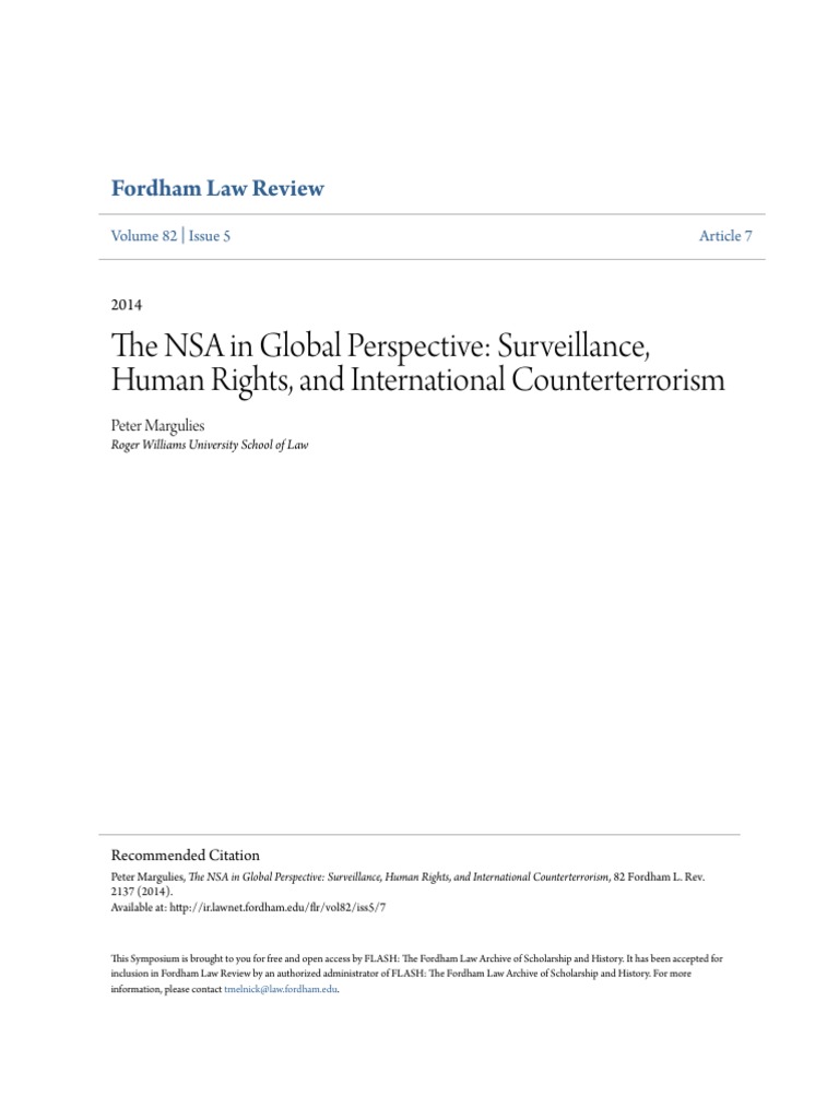 The NSA in Global Perspective Surveillance Human Rights and in | PDF ...
