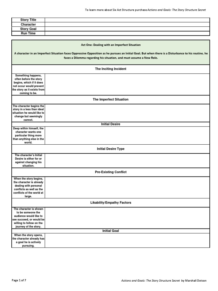 Six Act Story Structure Overview | PDF | Self-Improvement