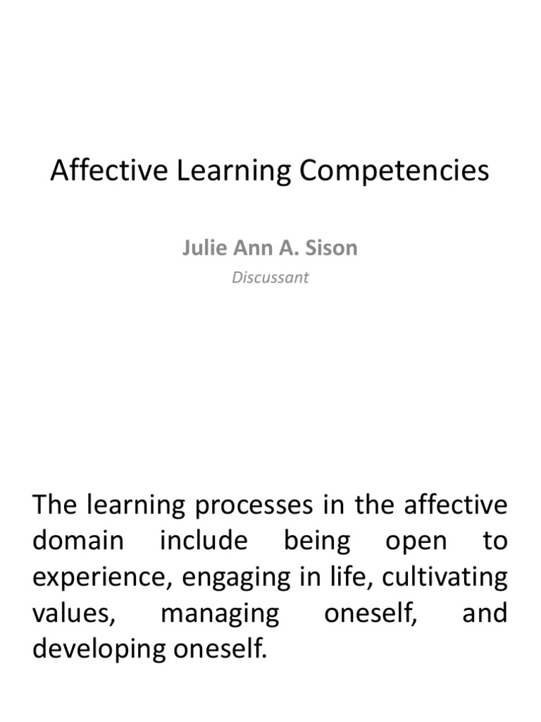 Affective Learning Competencies Report | PDF | Affect (Psychology ...
