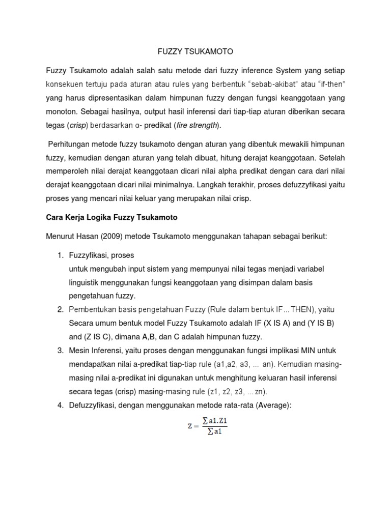 Fuzzy Tsukamoto | PDF | Gaya Hidup