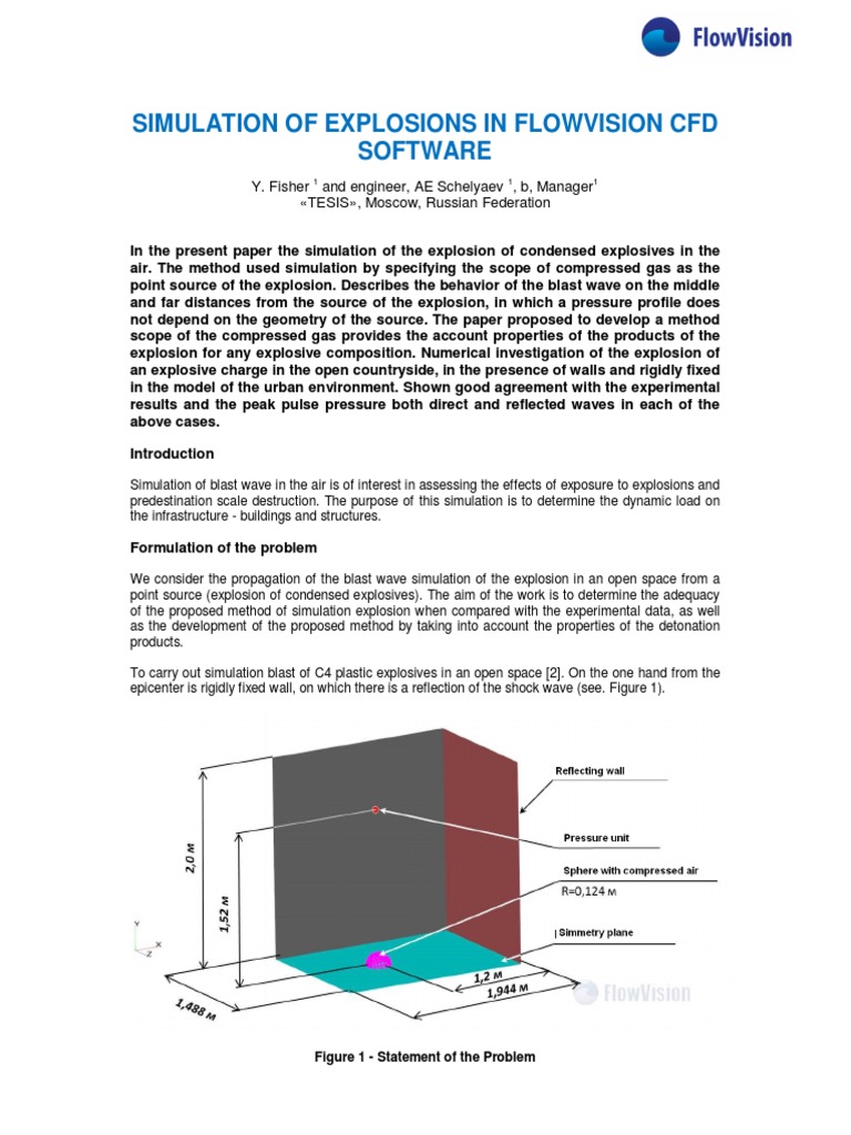 Simulation of Explosions in Flowvision CFD Software | PDF | Gases | Explosive Material