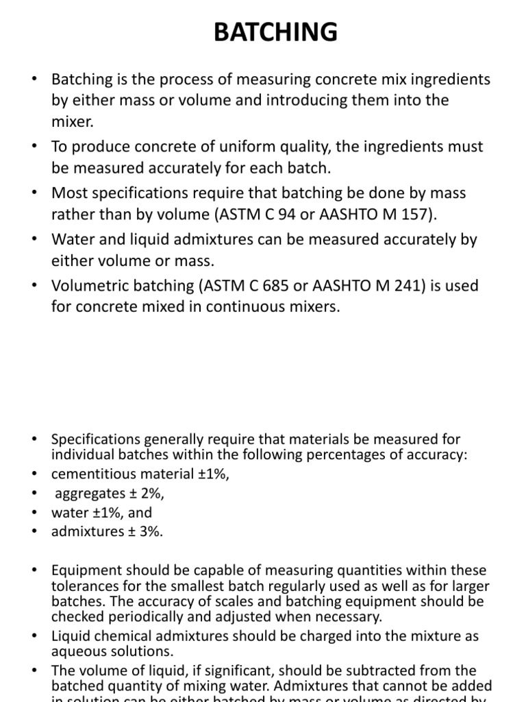 Batching of Concrete | PDF | Concrete | Industries