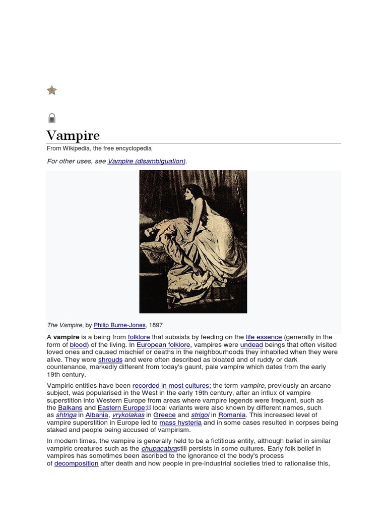Vampire (Disambiguation) | PDF | Mythological Hematophages | Vampires
