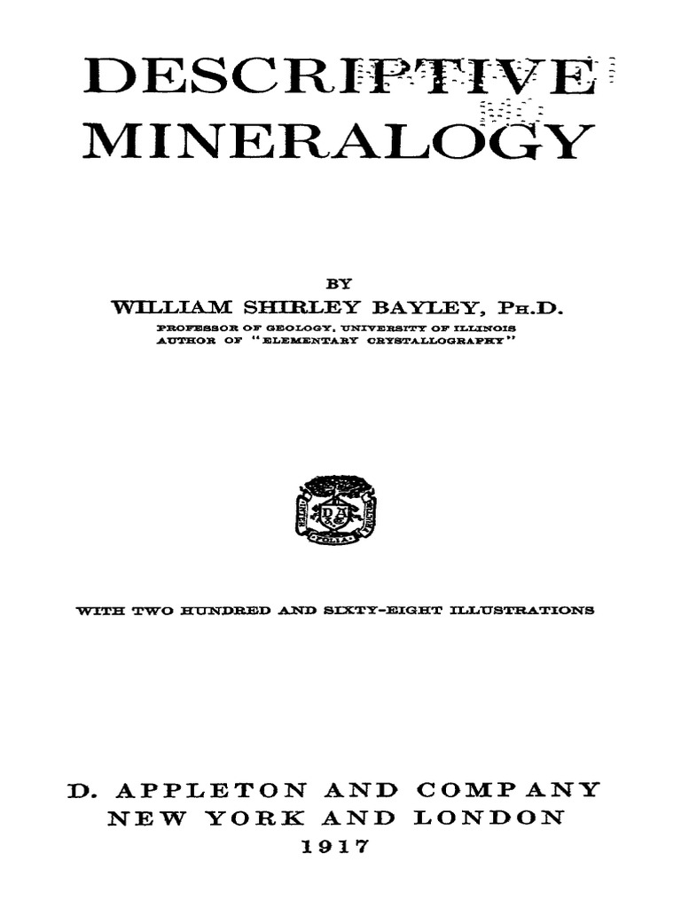 Descriptive Mineralogy | PDF | Chemical Compounds | Minerals