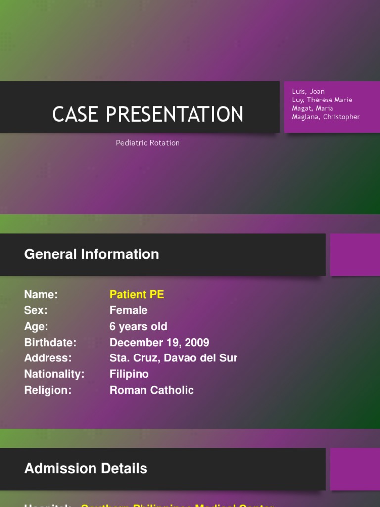 HSP Case Presentation in Pediatrics | PDF | Medical Specialties ...