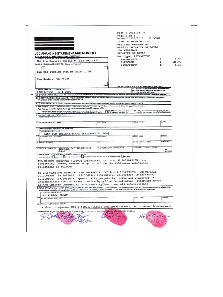 Bijlage A, UCC Financing Statement BIS UCC Doc# 2012114776 - Oct 24 ...